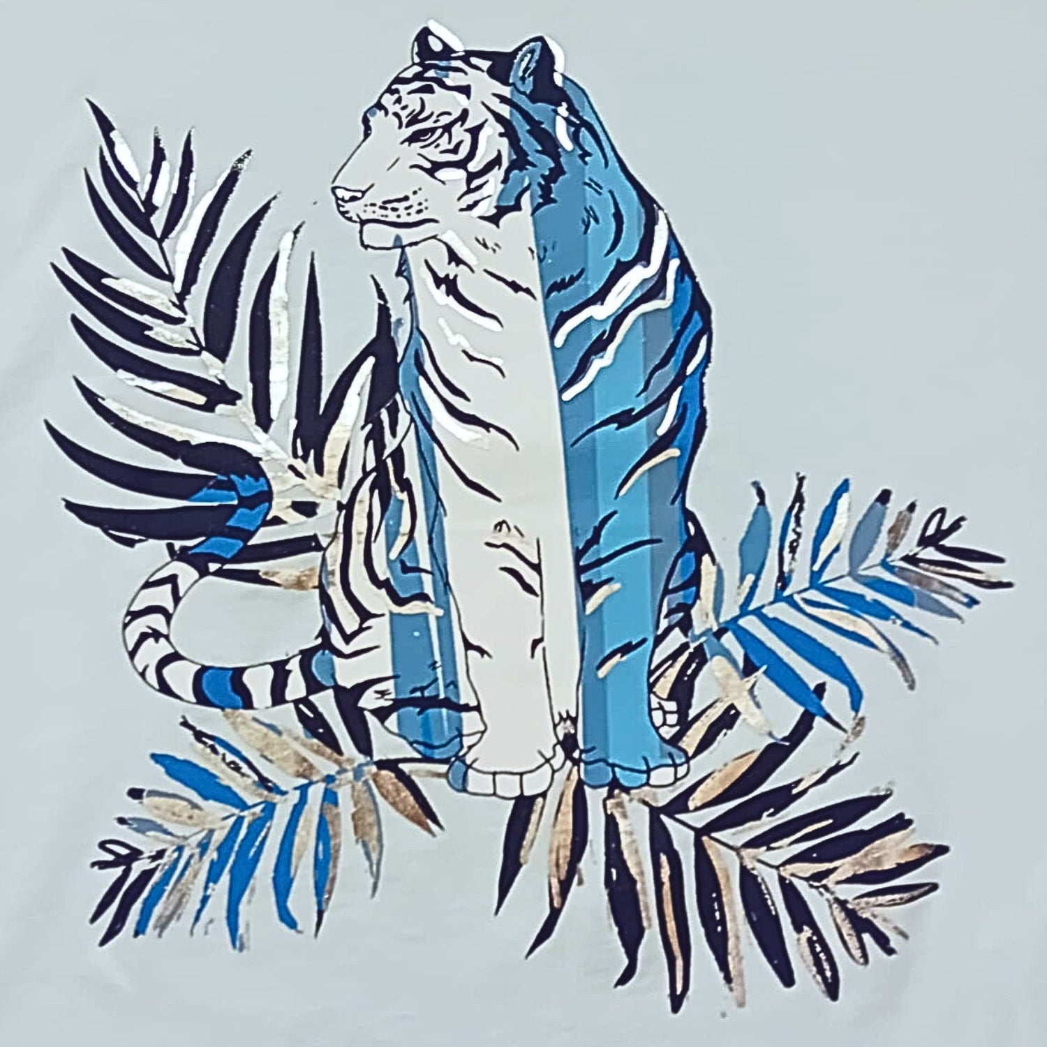 Blue Tiger T-shirt | Tiger Design T-shirt | Bibi Bijoux – Meller Designs